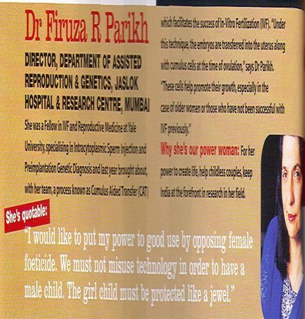 Dr. Firuza R. Parikh selected as 1 of the 50 most powerful Indian women ...
