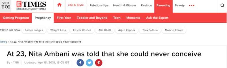 Mrs. Nita Ambani Shares Her Journey to Motherhood with Twins Akash and ...